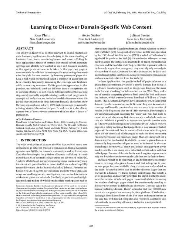(PDF) Learning to Discover Domain-Specific Web Content | Kiên Phạm ...