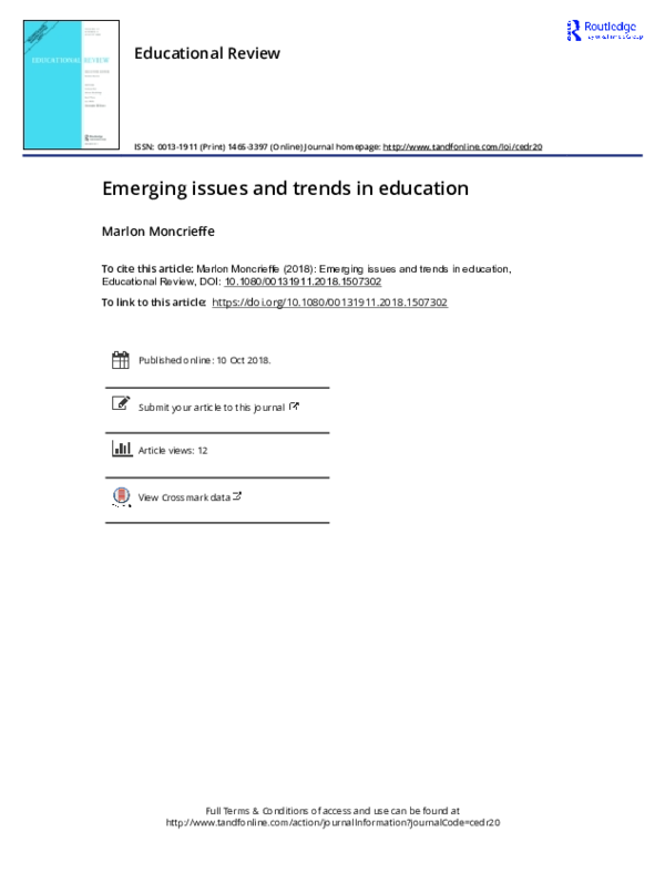 (PDF) Emerging Issues and Trends in Education