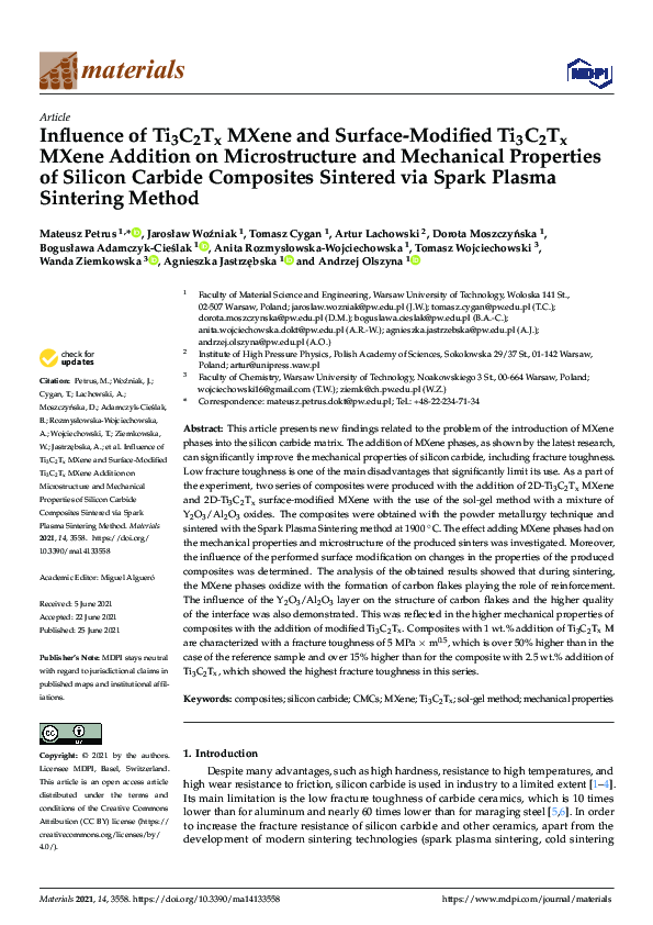 (PDF) Influence of Ti3C2Tx MXene and Surface-Modified Ti3C2Tx MXene Addition on Microstructure ...