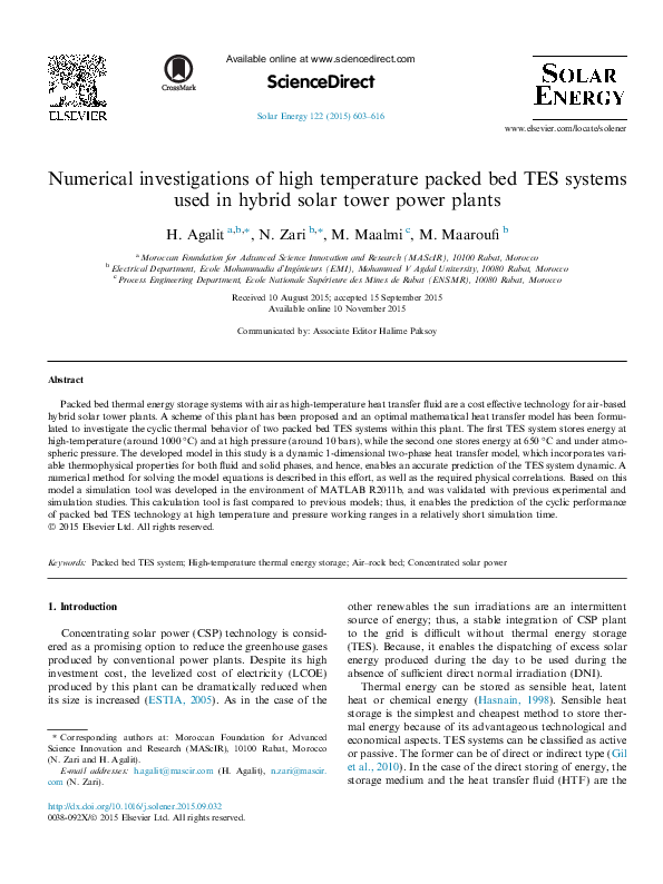 (PDF) Numerical investigations of high temperature packed bed TES ...