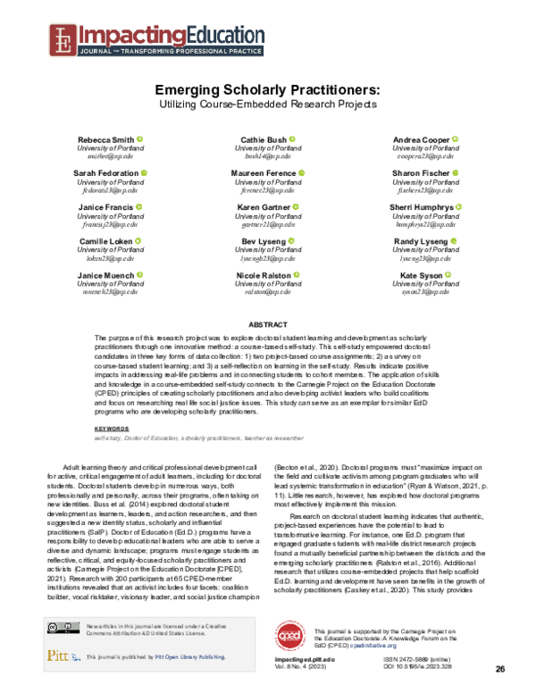 (PDF) Emerging Scholarly Practitioners
