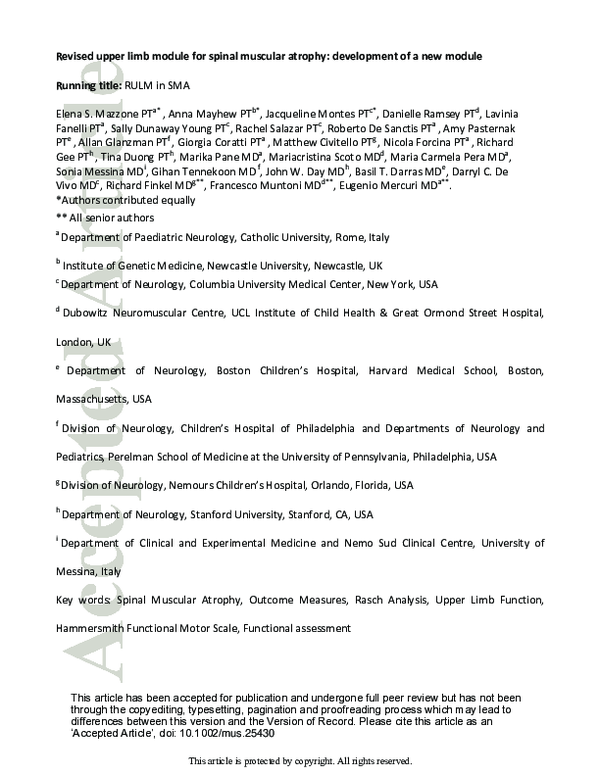 (PDF) Revised upper limb module for spinal muscular atrophy ...