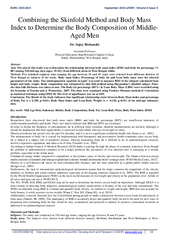 (PDF) Combining the Skinfold Method and Body Mass Index to Determine ...