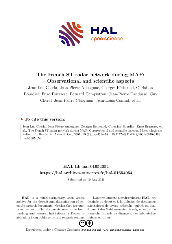 (PDF) The French ST-radar network during MAP: Observational and ...