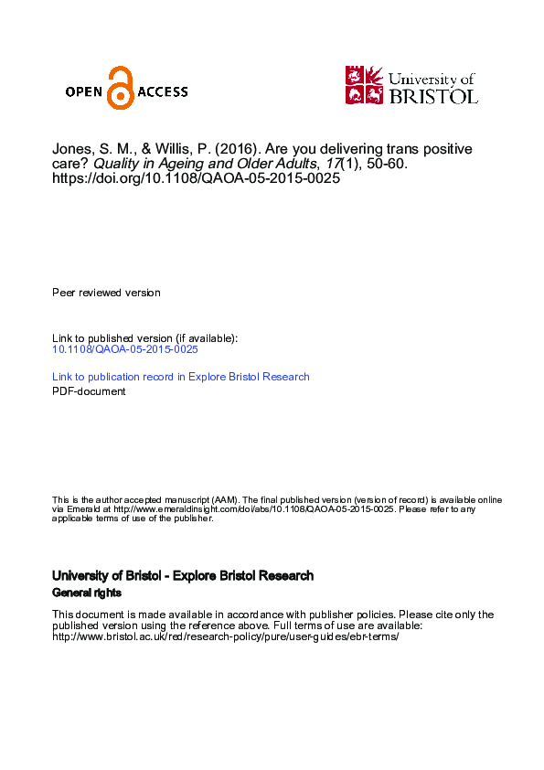 (PDF) Are you delivering trans positive care?