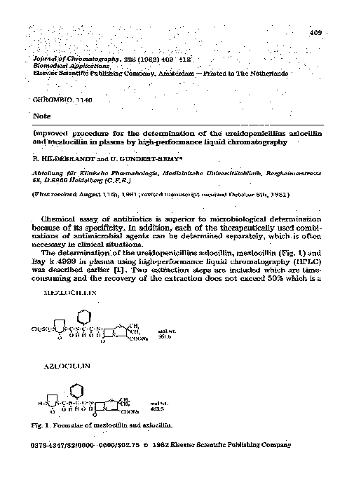 (PDF) Improved procedure for the determination of the ureidopenicillins ...
