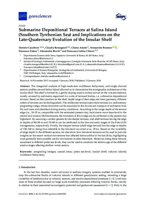 (PDF) Submarine Depositional Terraces at Salina Island (Southern ...