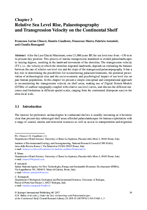(PDF) Relative Sea Level Rise, Palaeotopography and Transgression ...