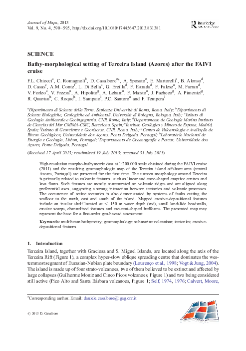 (PDF) Bathy-morphological setting of Terceira Island (Azores) after the ...