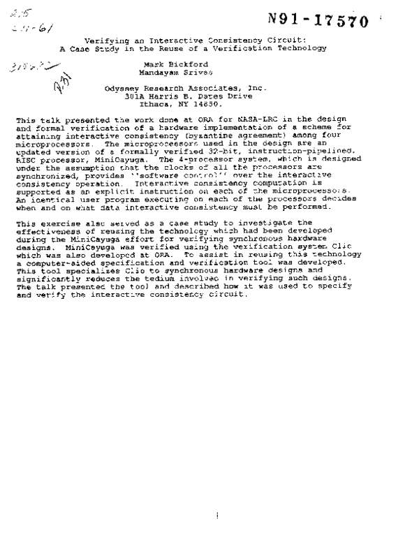 (PDF) Verifying an interactive consistency circuit: A case study in the reuse of a verification ...