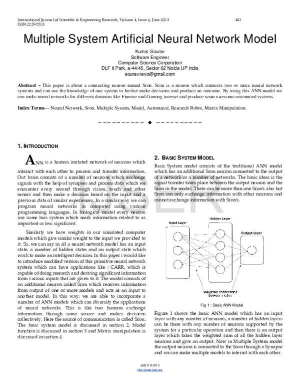 (PDF) Multiple System Artificial Neural Network Model | kumar sourav - Academia.edu