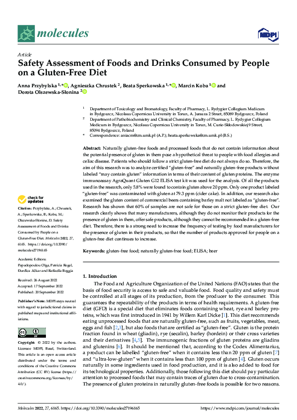 (PDF) Safety Assessment of Foods and Drinks Consumed by People on a ...