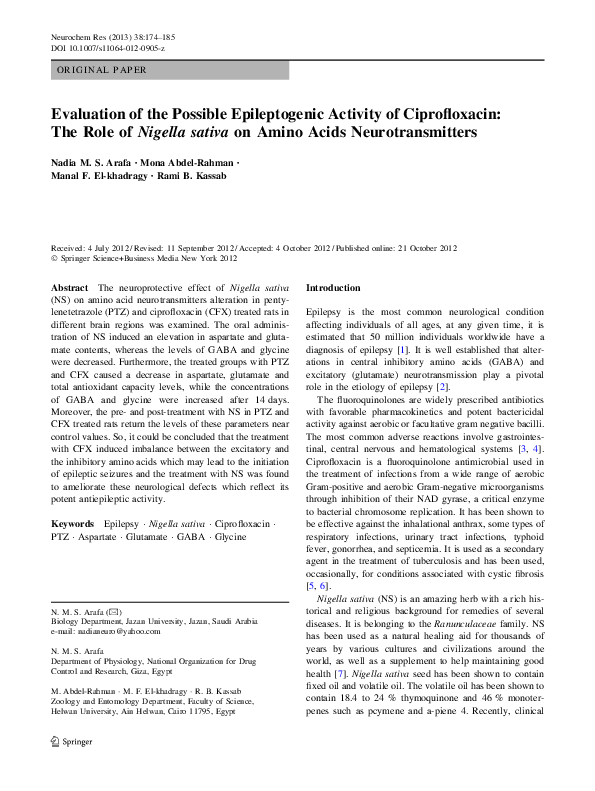(PDF) Evaluation of the Possible Epileptogenic Activity of ...