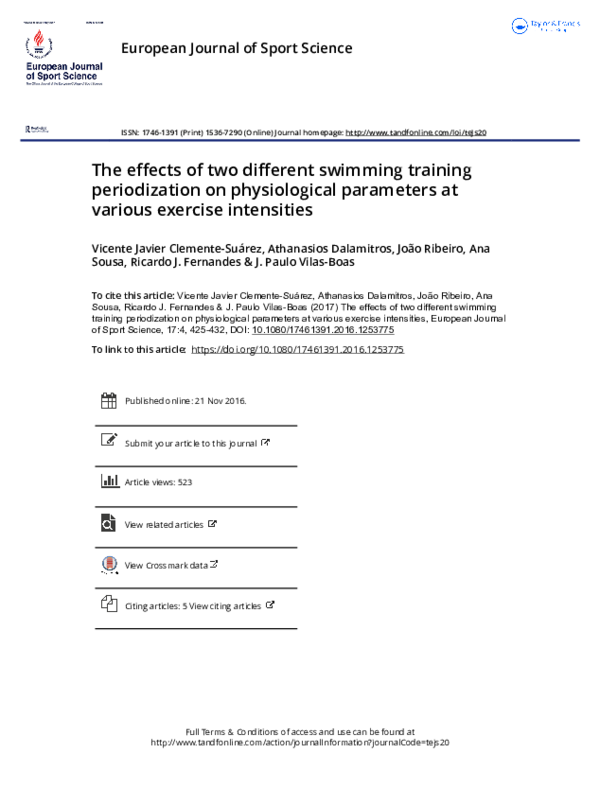 (PDF) The effects of two different swimming training periodization on ...