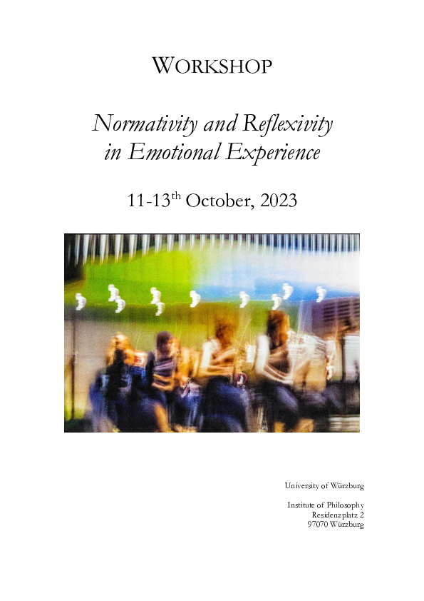 (PDF) Workshop "Normativity and Reflexivity of Emotional Experience"