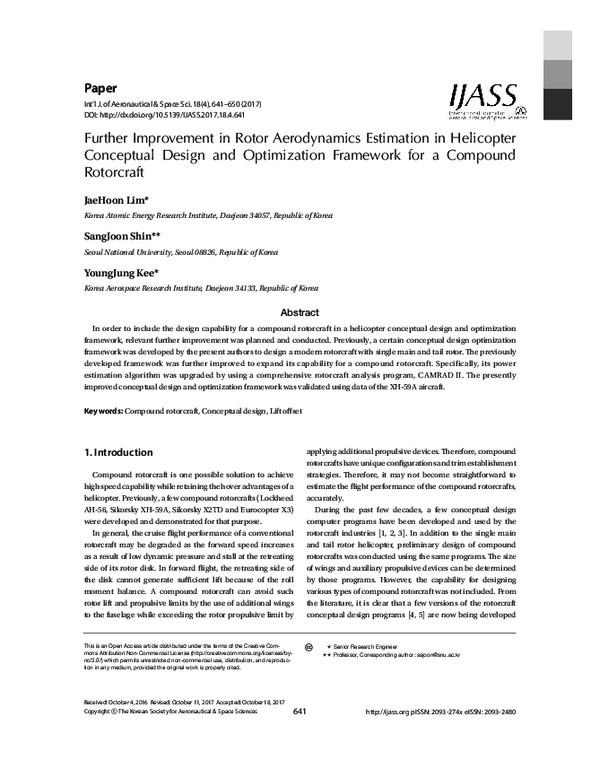 (PDF) Further Improvement in Rotor Aerodynamics Estimation in Helicopter Conceptual Design and ...