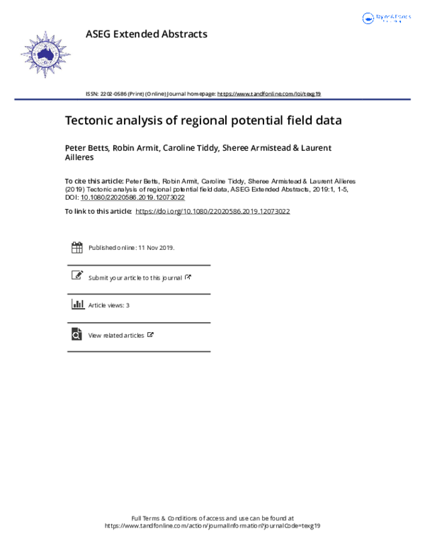 Pdf Tectonic Analysis Of Regional Potential Field Data