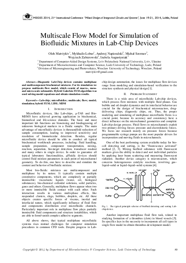 (PDF) Multiscale flow model for simulation of biofluidic mixtures in Lab-Chip devices