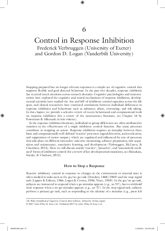 (PDF) Control in Response Inhibition
