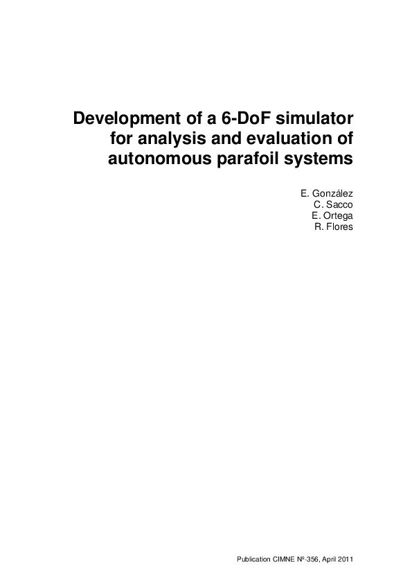 (PDF) Development of a 6-DoF simulator for analysis and evaluation of autonomous parafoil ...