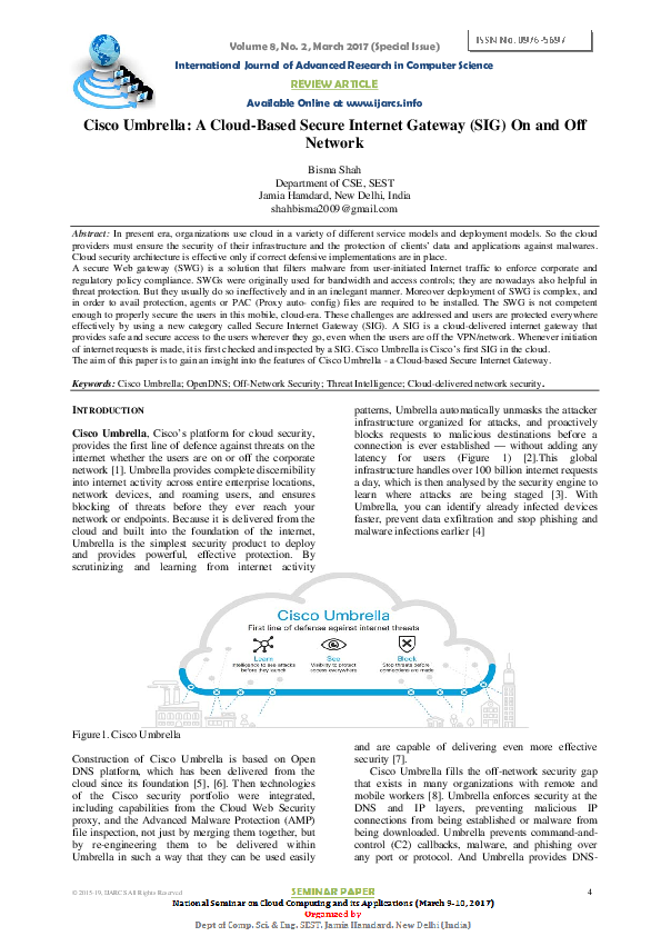 (PDF) Cisco Umbrella: A Cloud-Based Secure Internet Gateway (SIG) On ...