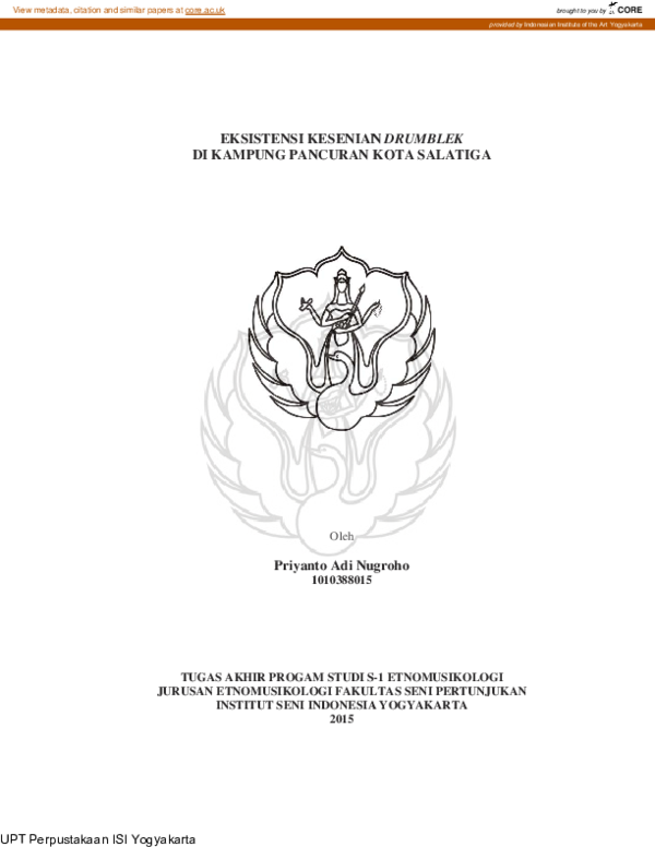 (PDF) Eksistensi Kesenian Drumblek di Kampung Pancuran Kota Salatiga