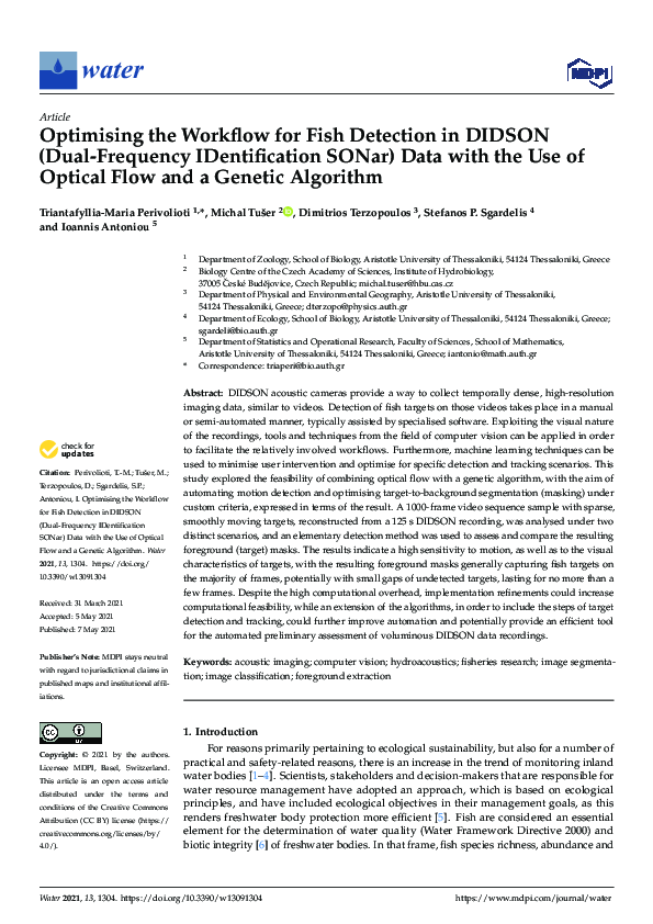 (PDF) Optimising the Workflow for Fish Detection in DIDSON (Dual ...