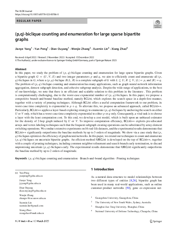 (PDF) (P,Q)-Biclique Counting and Enumeration for Large Sparse ...