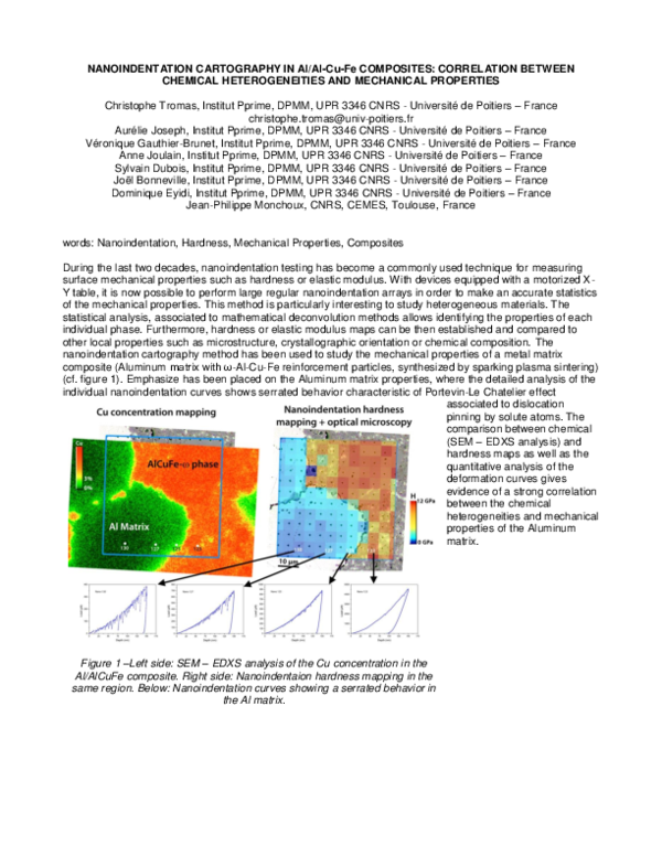 (PDF) Nanoindentation cartography in Al/Al-Cu-Fe composites ...