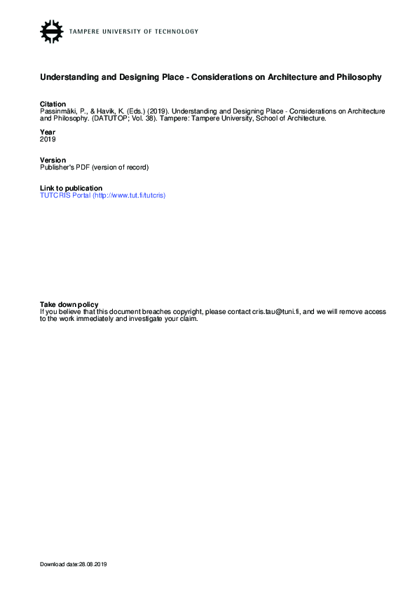 (PDF) Understanding and Designing Place: Considerations on Architecture ...