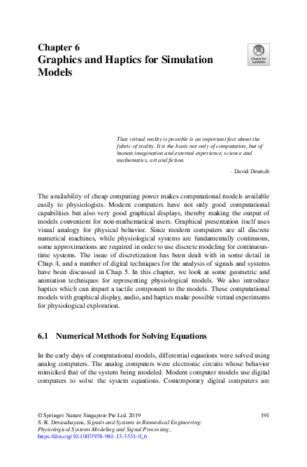 (PDF) Graphics and Haptics for Simulation Models