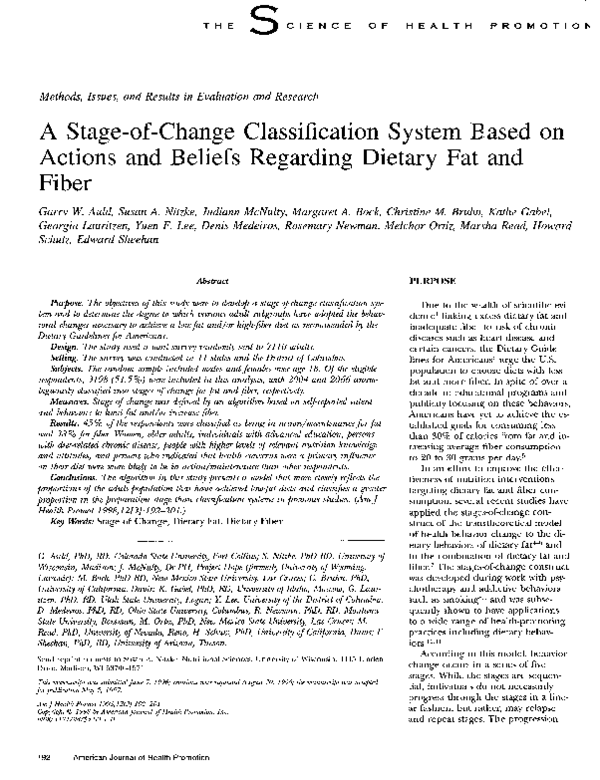 (PDF) A Stage-of-Change Classification System Based on Actions and ...