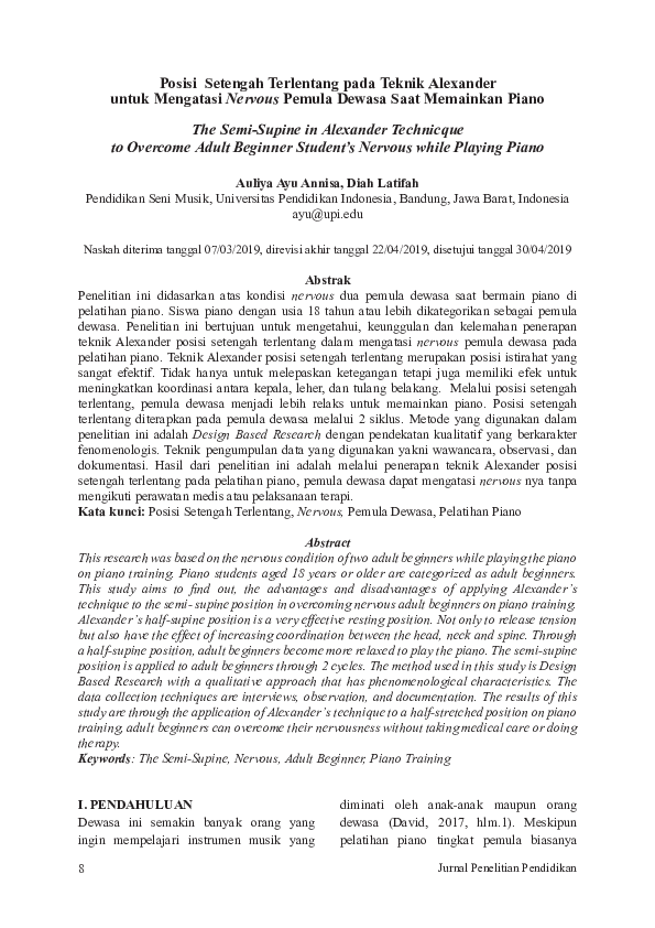 (PDF) Posisi Setengah Terlentang pada Teknik Alexander untuk Mengatasi ...