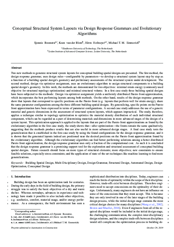 (PDF) Conceptual structural system layouts via design response grammars ...