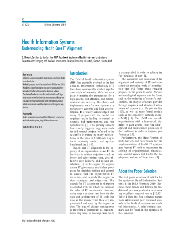 (PDF) Health Information Systems
