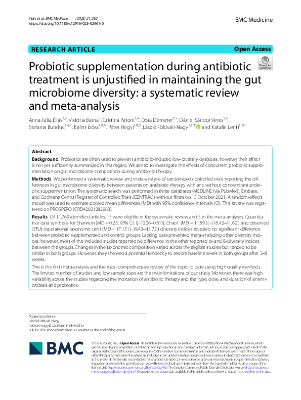 (PDF) Probiotic supplementation during antibiotic treatment is ...