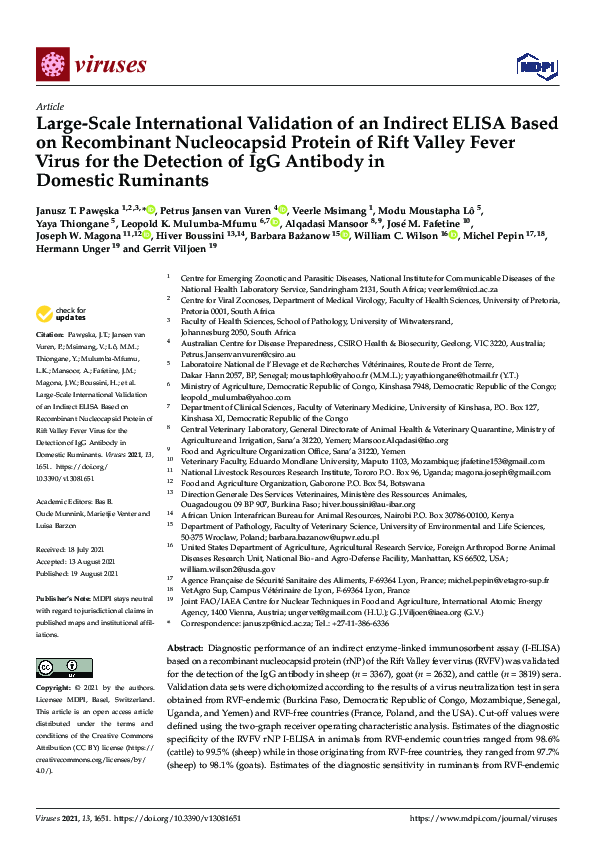 (PDF) Large-Scale International Validation of an Indirect ELISA Based ...