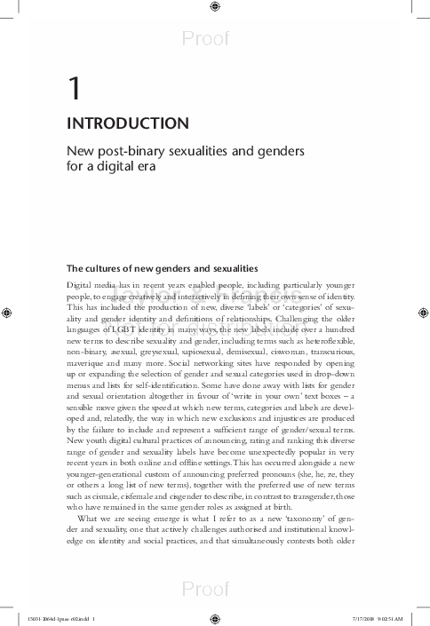 Pdf Introduction New Post Binary Sexualities And Genders For A Digital Era Rob Cover 0248