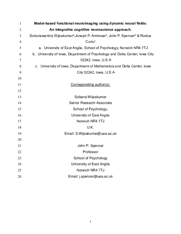 (PDF) Model-based functional neuroimaging using dynamic neural fields ...