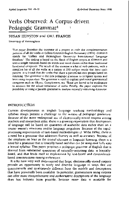 (PDF) Verbs Observed: A Corpus-driven Pedagogic Grammar1