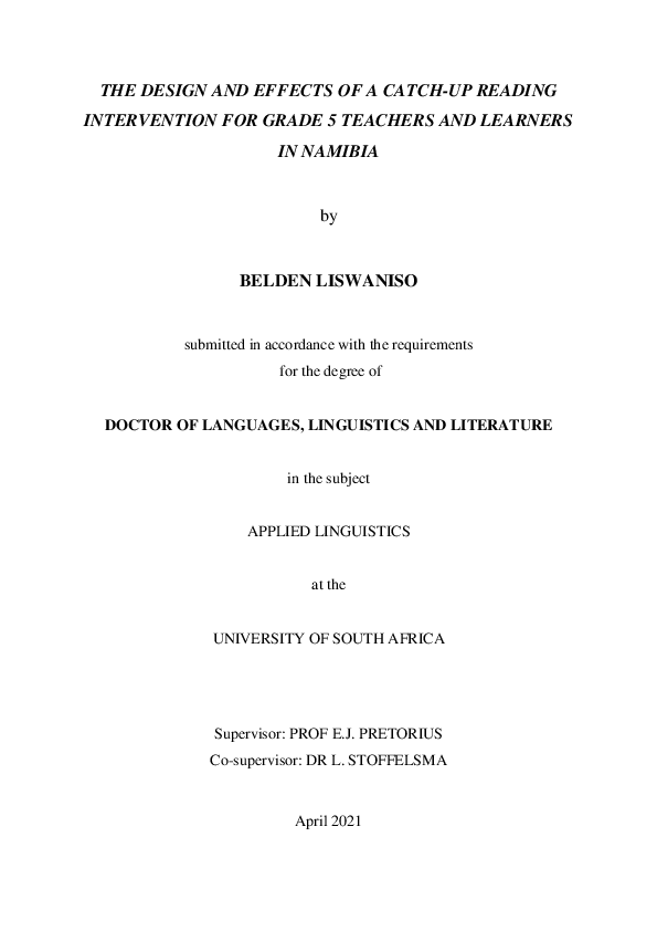 (PDF) The design and effects of a catch-up reading intervention for ...