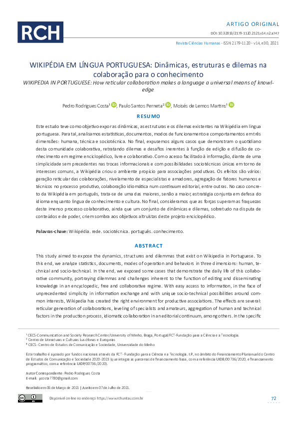 (PDF) Wikipédia Em Língua Portuguesa