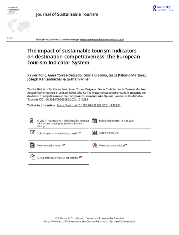 (PDF) The impact of sustainable tourism indicators on destination ...
