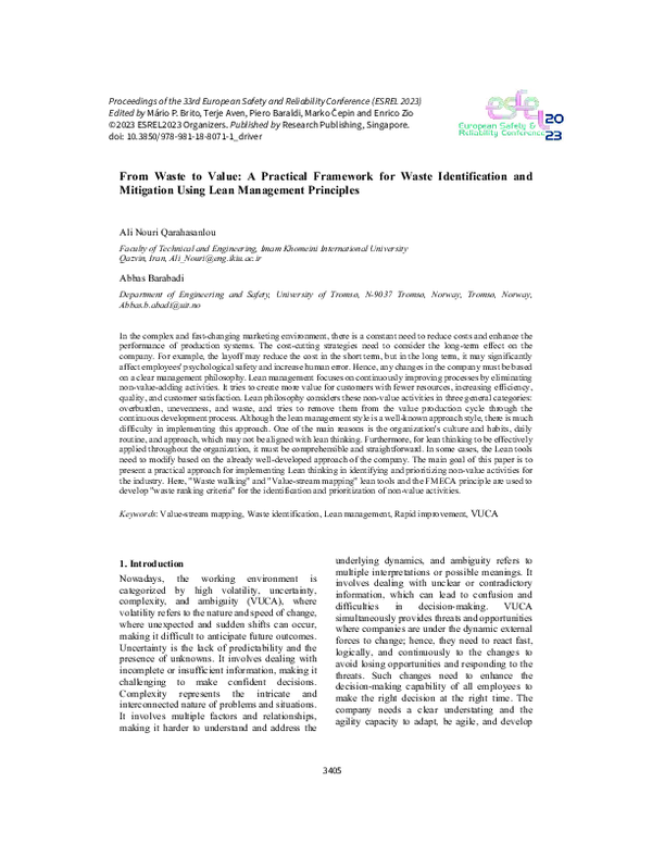 (PDF) From Waste to Value: A Practical Framework for Waste ...