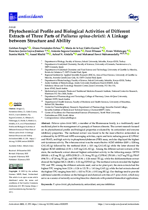 (PDF) Phytochemical Profile and Biological Activities of Different ...