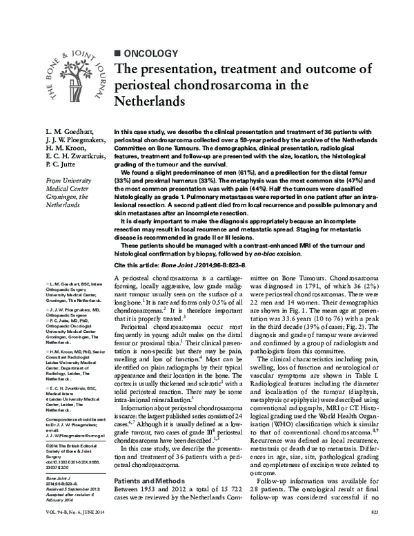 (PDF) The presentation, treatment and outcome of periosteal ...