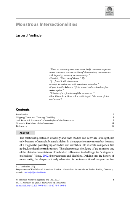 (PDF) Monstrous Intersectionalities