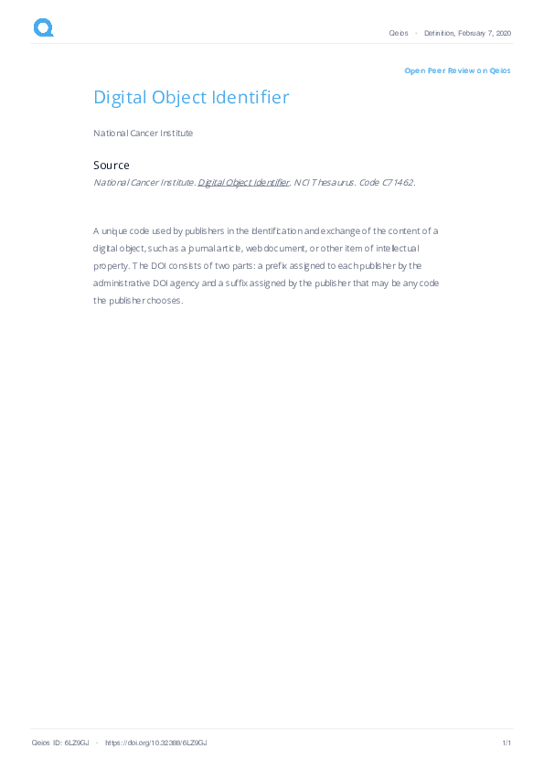 (PDF) Digital Object Identifier