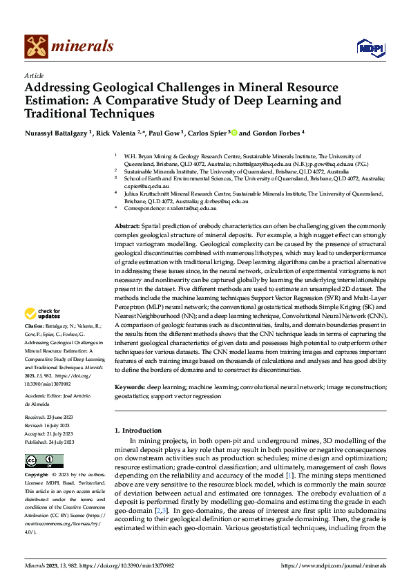 (PDF) Addressing Geological Challenges in Mineral Resource Estimation: A Comparative Study of ...