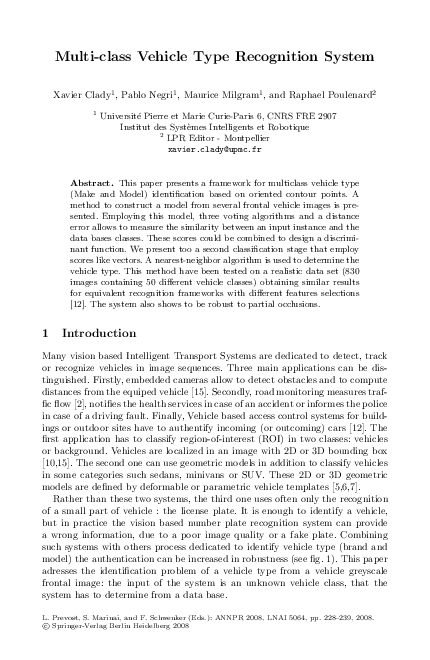 (PDF) Multi-class Vehicle Type Recognition System